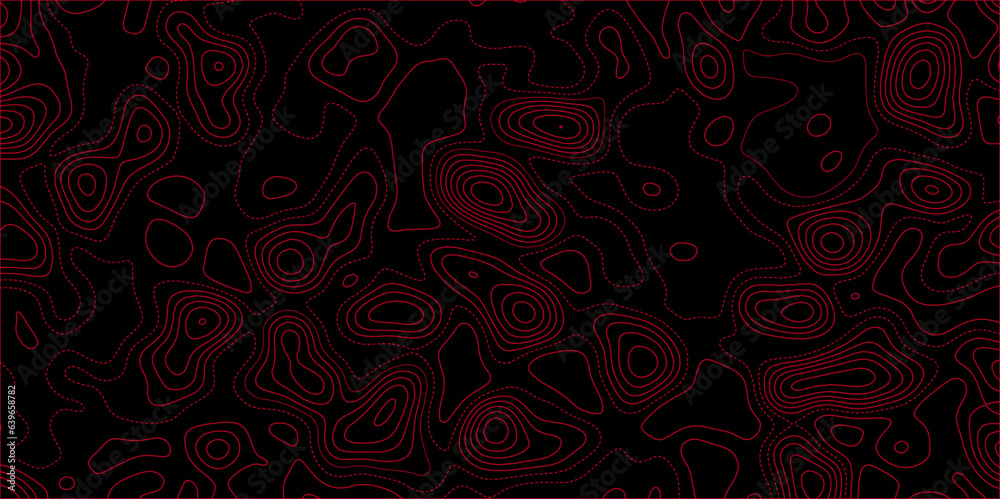 Abstract black background with red gradient Topographic line map ...