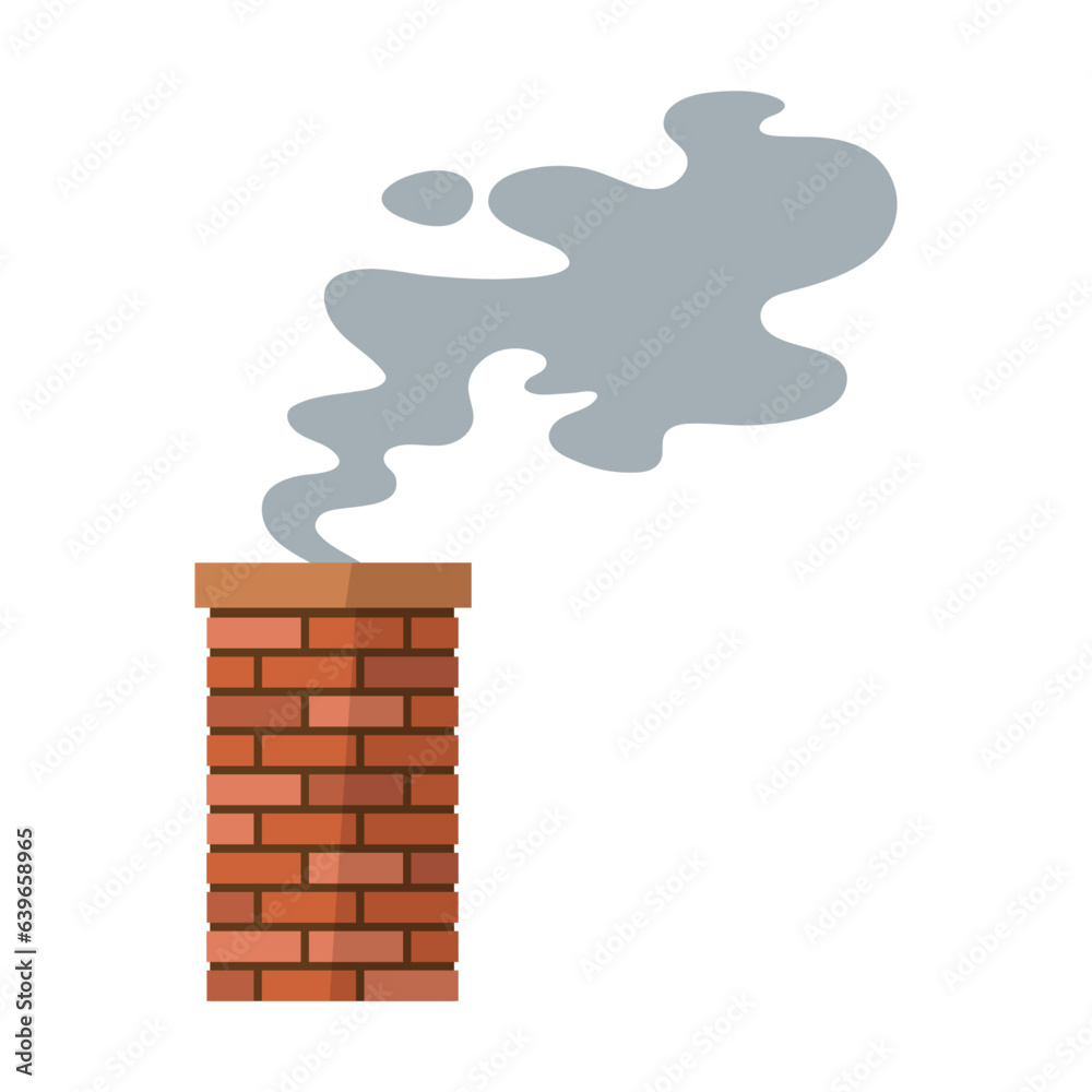 Póster smoke from chimney flat vector illustration logo icon clipart ...