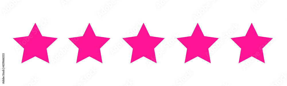 Five Pink Stars on Transparent Background – Pattern of five stars ...