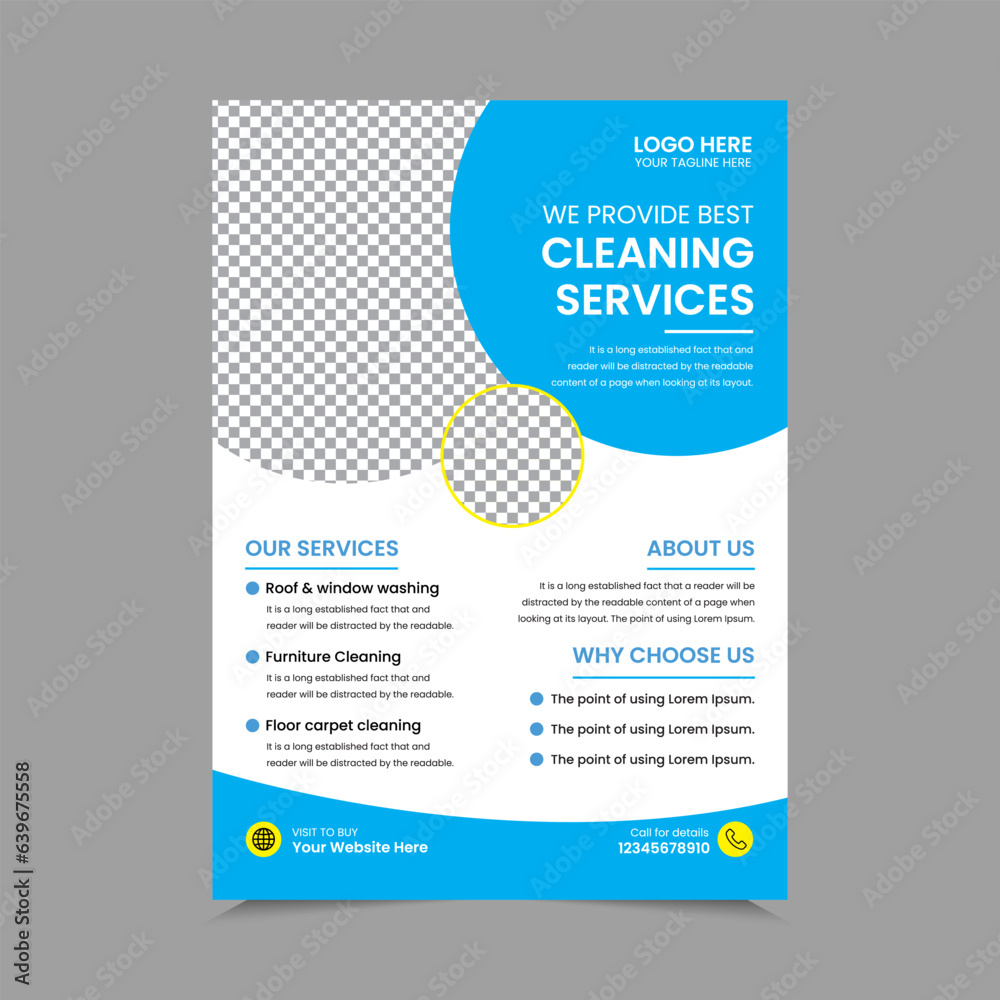 Cleaning Service A4 Flyer Template Design. House cleaning service ...