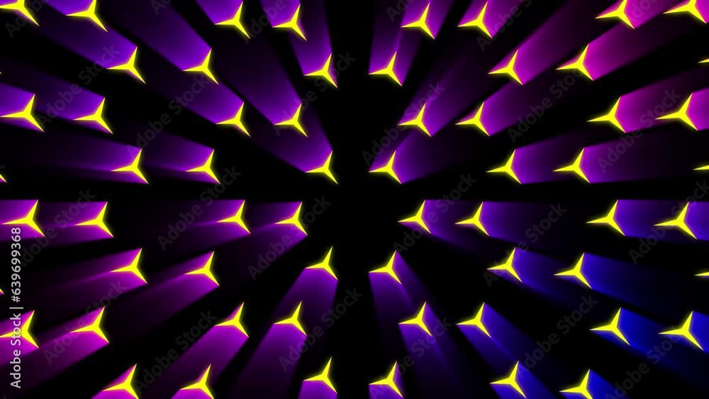 plastic colorful stars with blurred back to endless black background ...