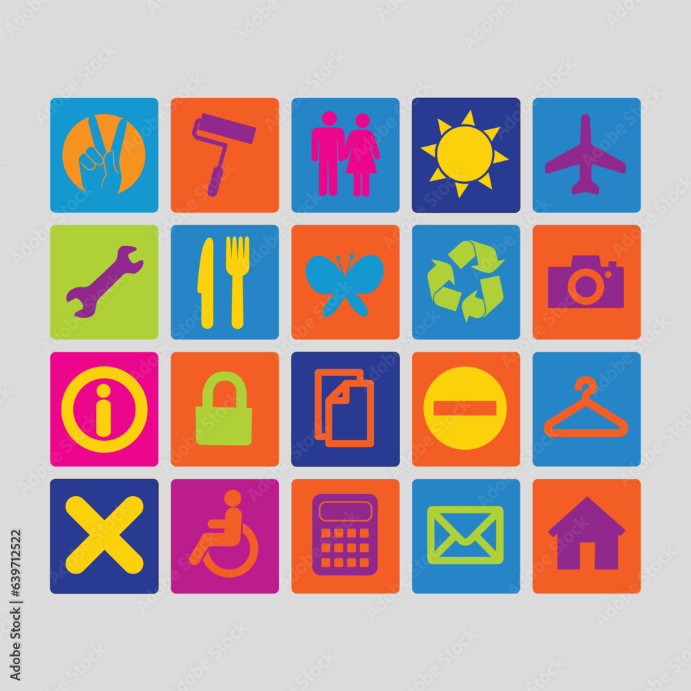 Vector File of Disability Icons and Color Background related vector ...