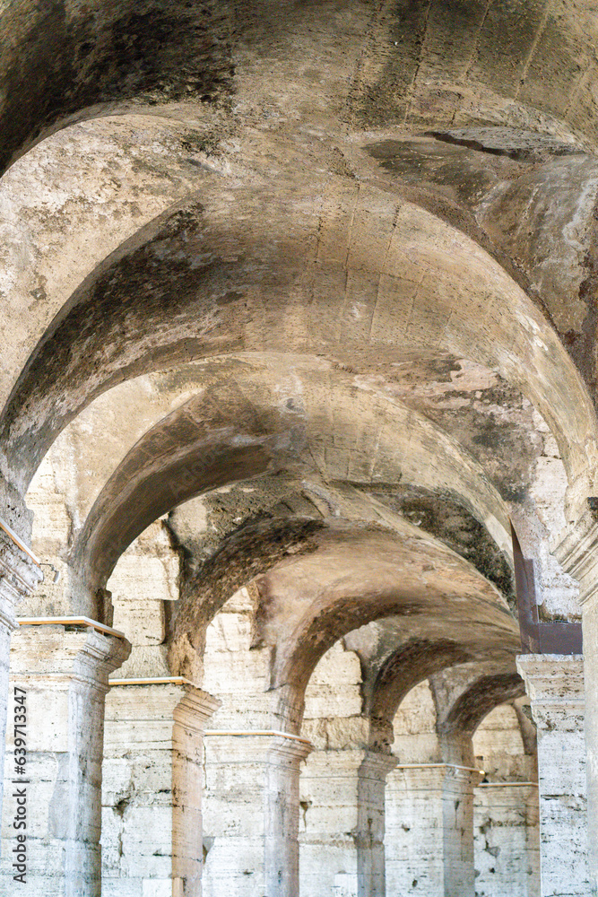 Light catching the Arches of the upper tier of the colosseum in Rome ...
