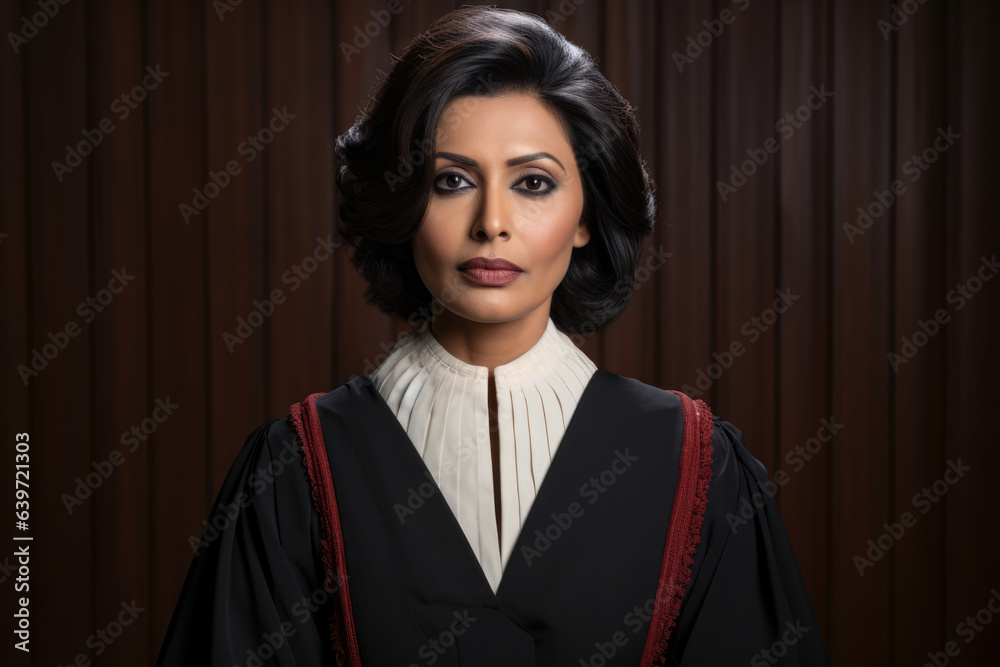 Captivating Gaze of a Resilient and Enigmatic Female Judge, Symbolizing ...