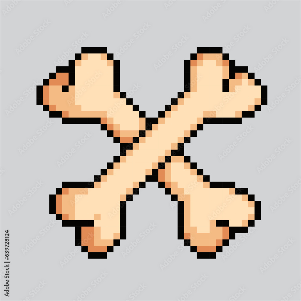 Pixel art illustration Bones. Pixelated Bones. Bones icon pixelated for ...