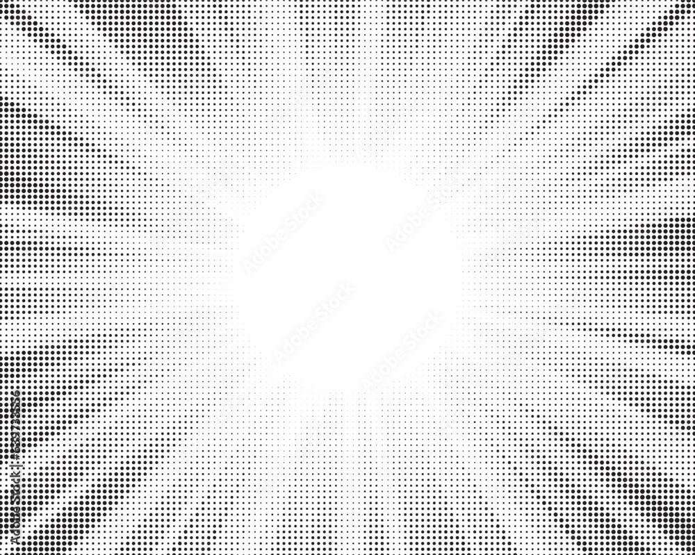 Halftone gradient sun rays pattern. Abstract halftone vector dots background. monochrome dots ...