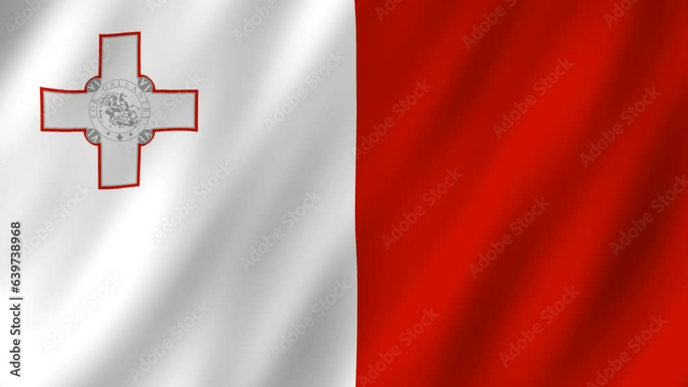 Flag of the Malta waving animation. looping National Malta flag ...