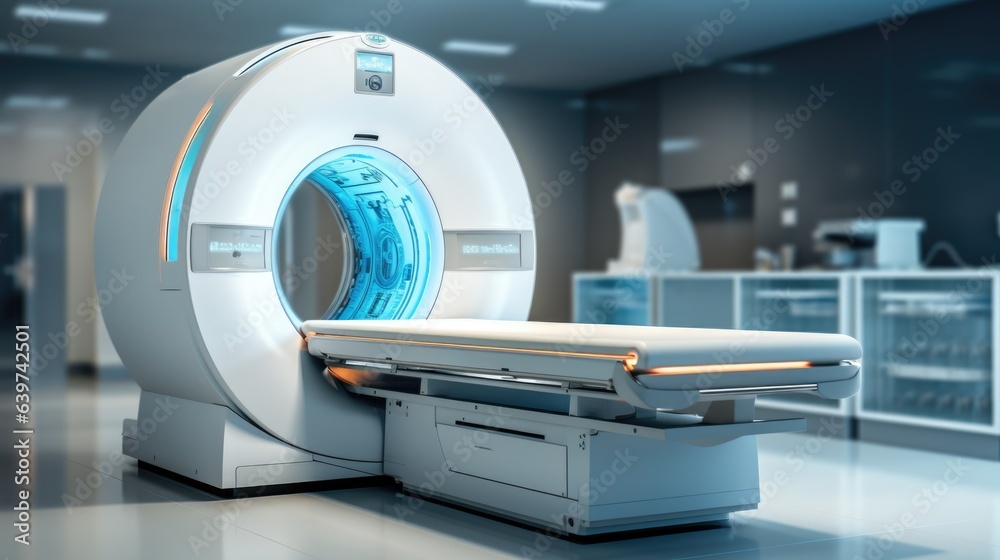 Advanced mri or ct scan medical diagnosis machine at hospital lab as ...