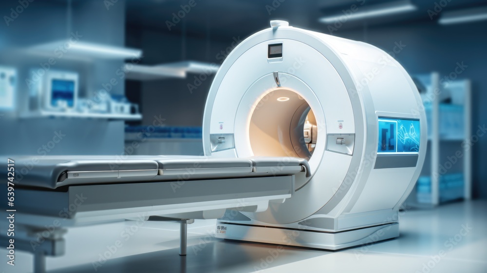 Advanced mri or ct scan medical diagnosis machine at hospital lab as ...