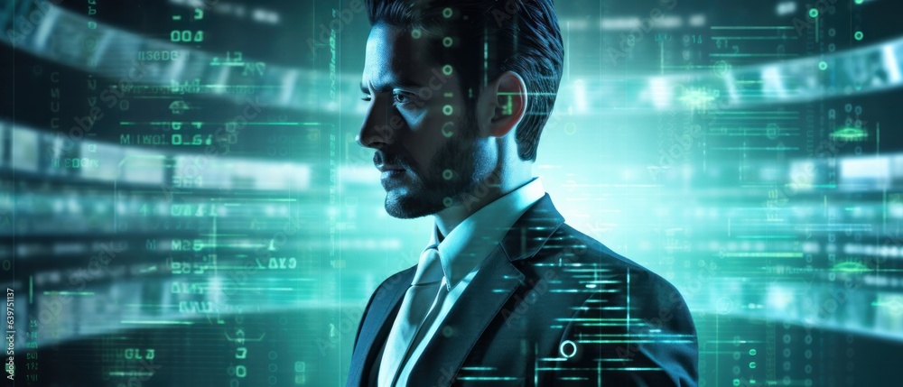 Business digital technology, with source code overlay software ...