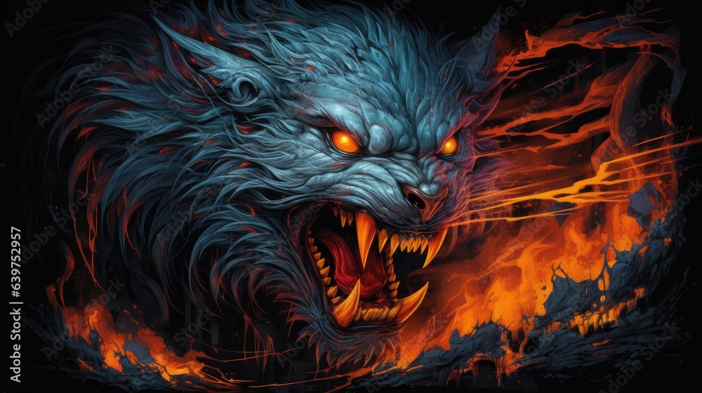 Scary horror background with spooky monster, Halloween wallpaper ...