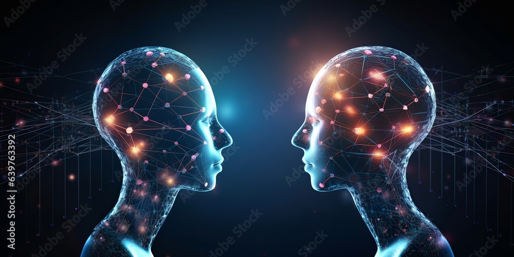 Machine learning reaction and ai artificial intelligence. Chat bot ...