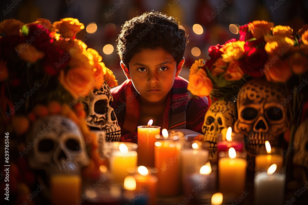 vibrant celebration of the Day of the Dead, families gather to honor ...