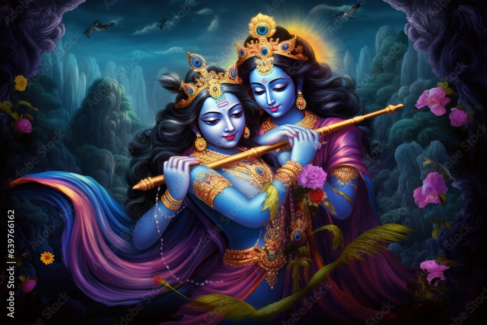 Radha and Krishna (symbol of Devine Love), Generative AI Stock ...