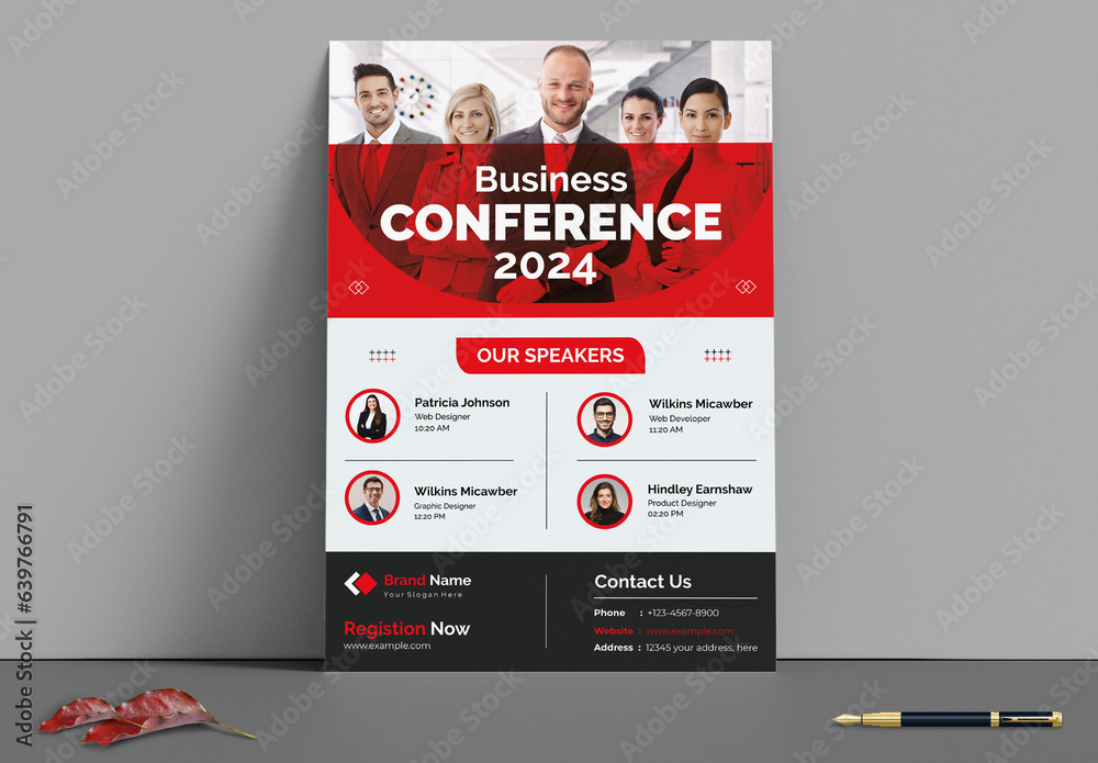 Business Conference Flyer Stock Template | Adobe Stock