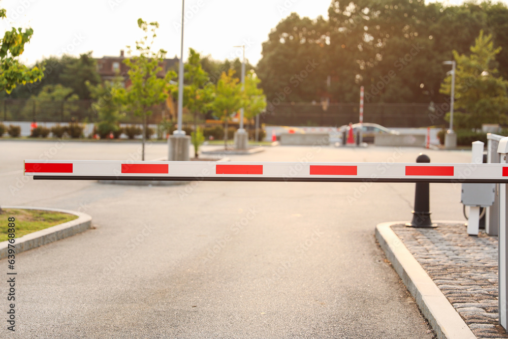 parking lot gate, a barrier depicting control, access restriction ...