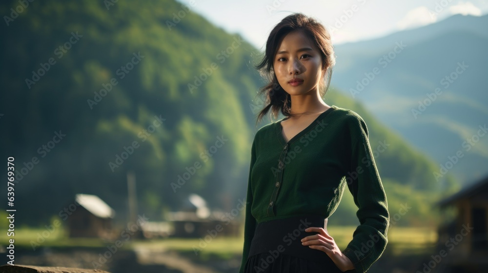 Beautiful Portrait of a Fictional Traditional Chinese Woman in Rural ...