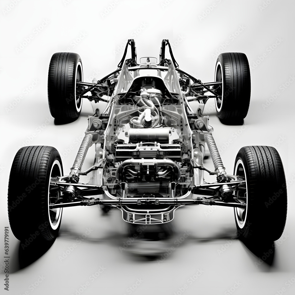 Icon of Chassis in black and white, transparent background Generative ...