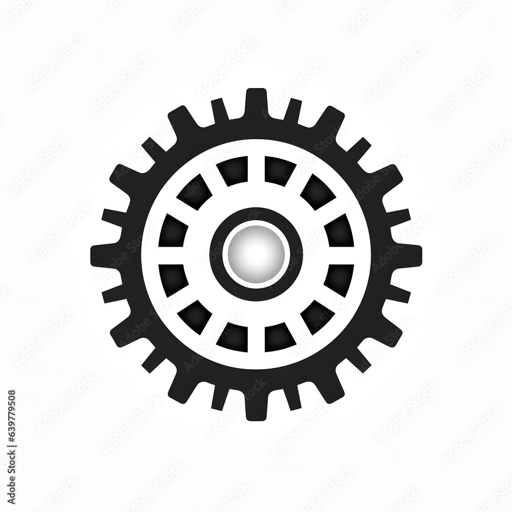 Icon of Differential Gear in black and white, transparent background ...
