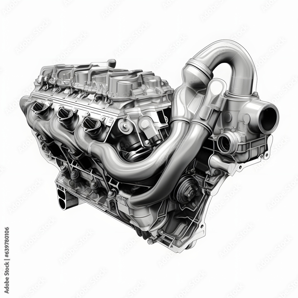 Icon of Intake Manifold in black and white, transparent background ...