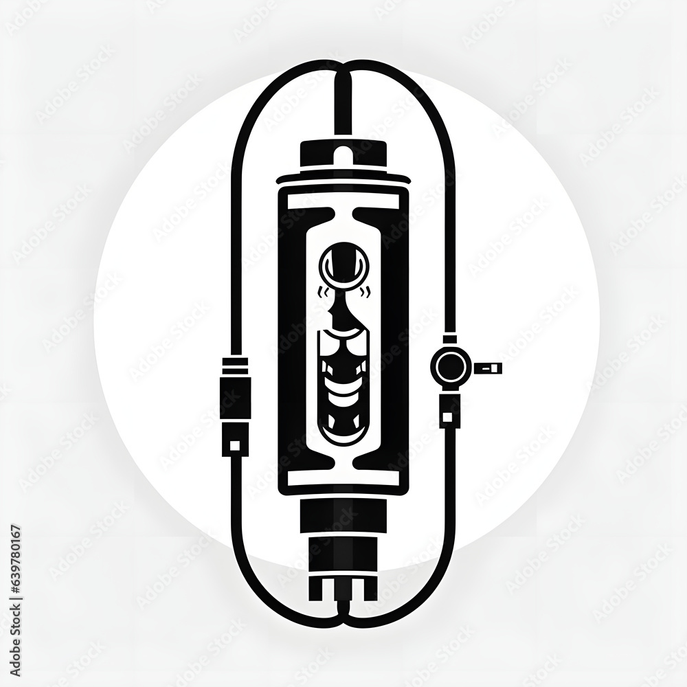 Icon of Oxygen Sensor in black and white, transparent background ...