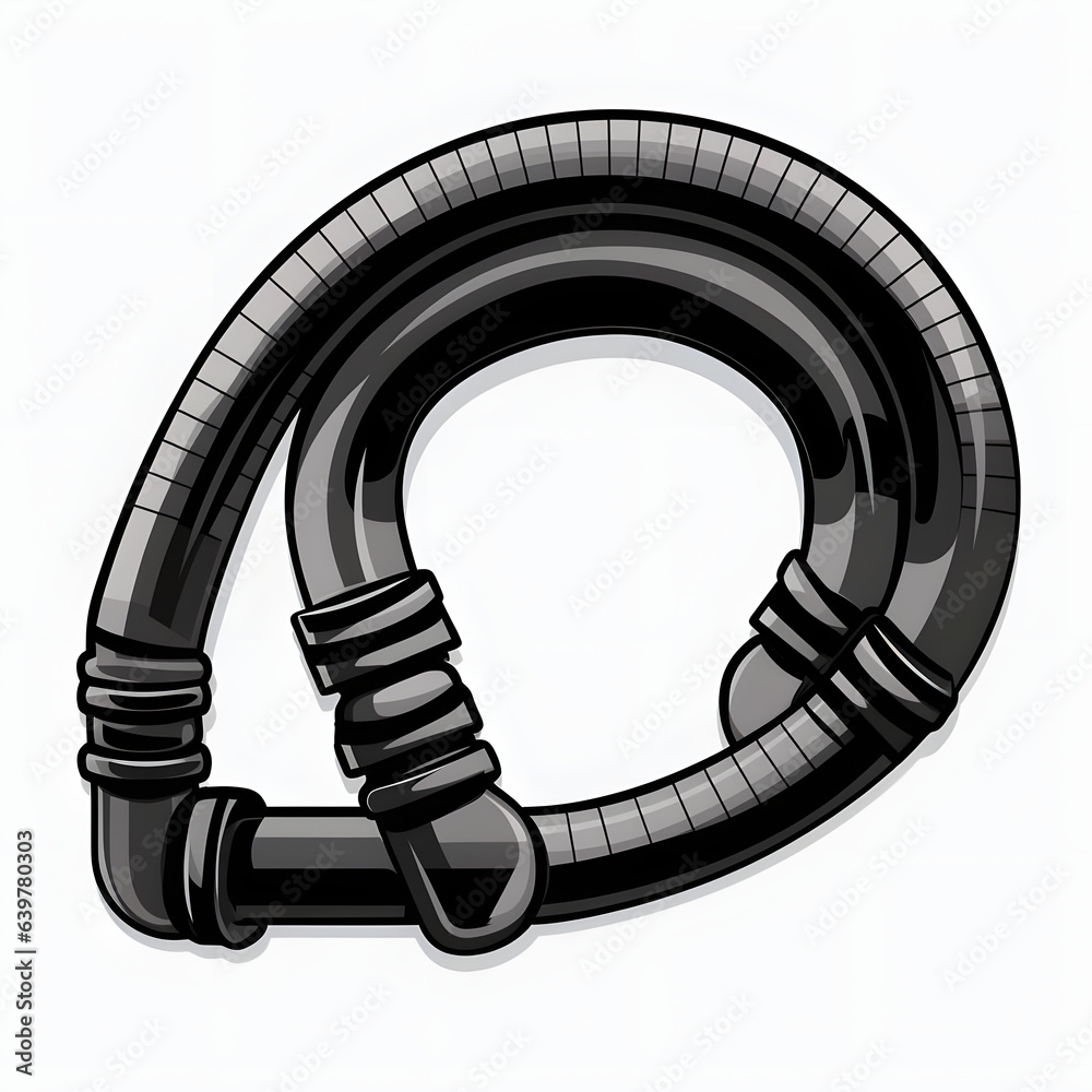 Icon of Radiator Hose in black and white, transparent background ...