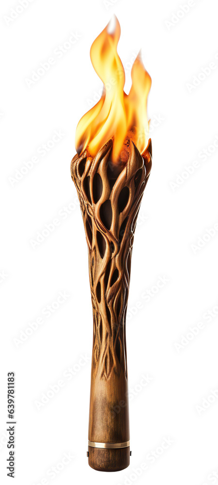 Torch. Burning torch. Fire. Isolated on a transparent background. Stock ...