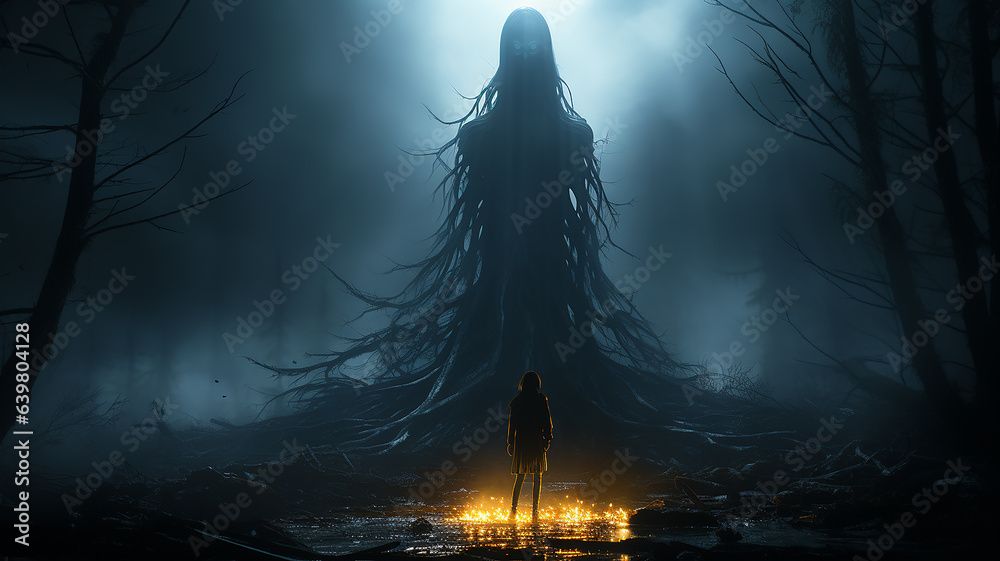 demon of evil, the essence of horror and nightmare darkness, black dark ...