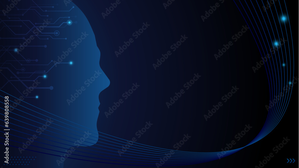 Artificial intelligence in human head. The circuitry is constantly ...