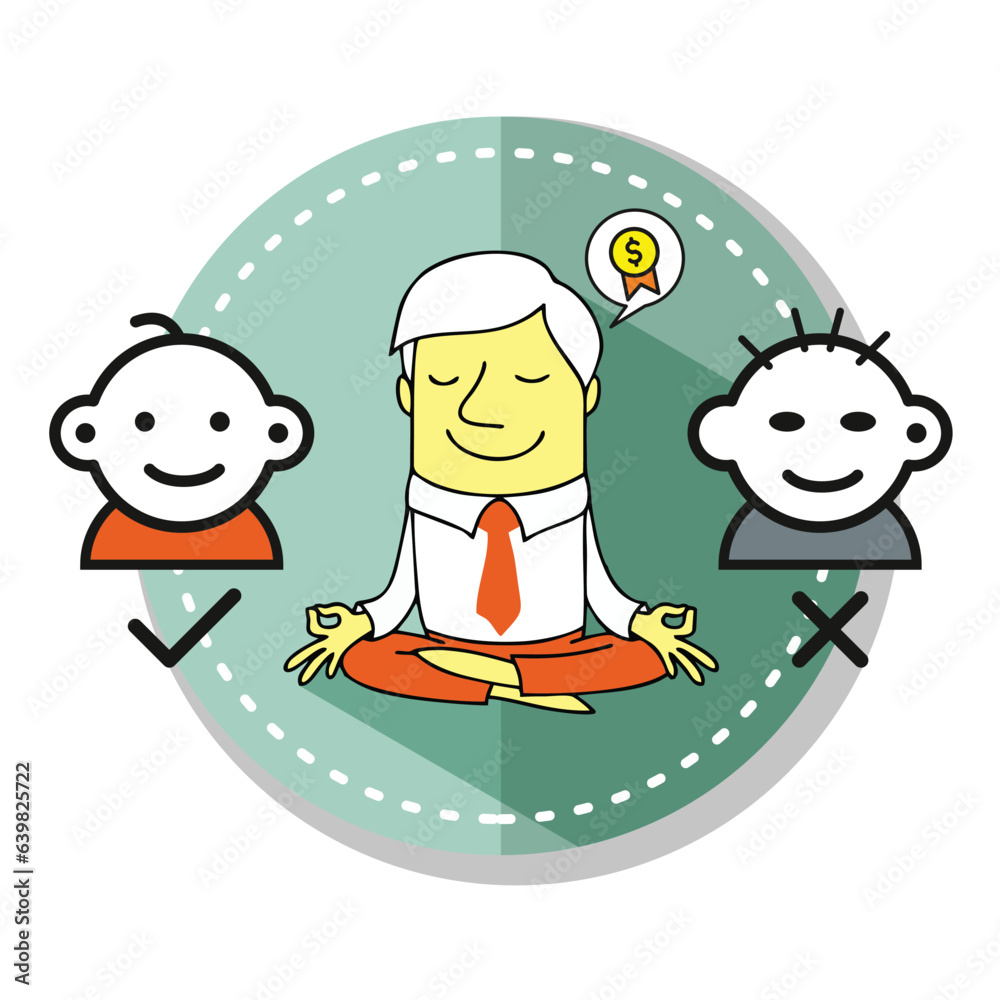 3d render, people avatar collection. Set of round stickers with cartoon ...