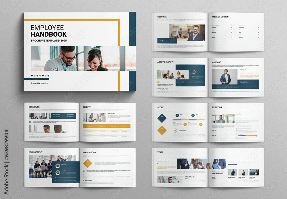 Employee Handbook Template Landscape Stock Template | Adobe Stock