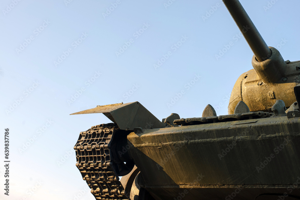 Monument with the Soviet T-34 tank in memory of the soldiers of the ...