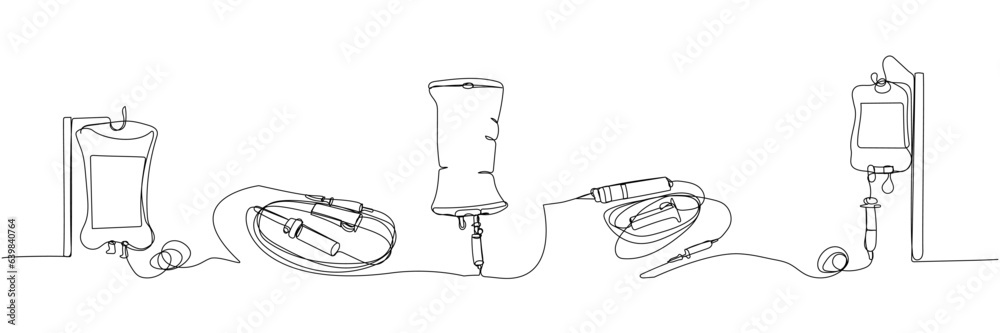 Medical Dropper set. Drop counter, Saline Bottle, catheter, syringe ...