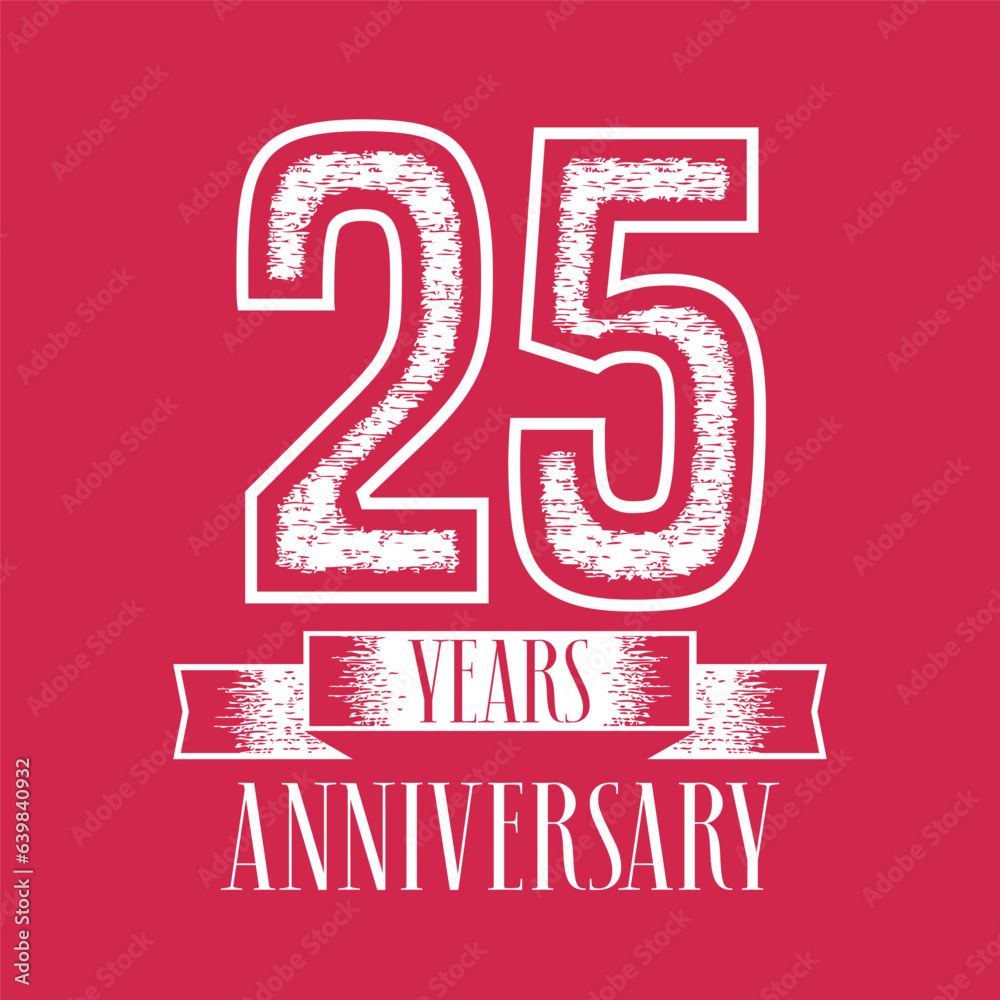 25 years anniversary vector icon, logo. Graphic design element with ...