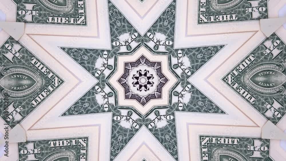 Kaleidoscope effect money. Mesmerizing hypnotic money-attracting ...