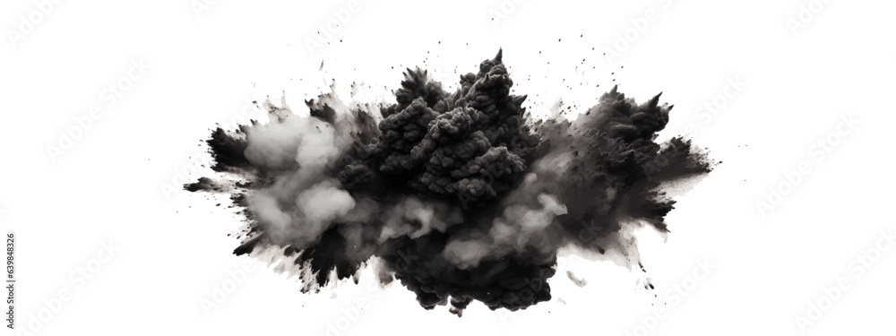 black vibrant paint black powder explosion with dark colors isolated ...