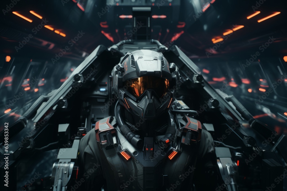 Chromatic Enigma: Futuristic Android in Shiny Armor Takes Center Stage ...