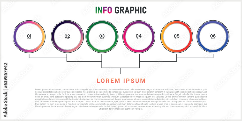 Vector business infographics timeline design template with 3D paper ...