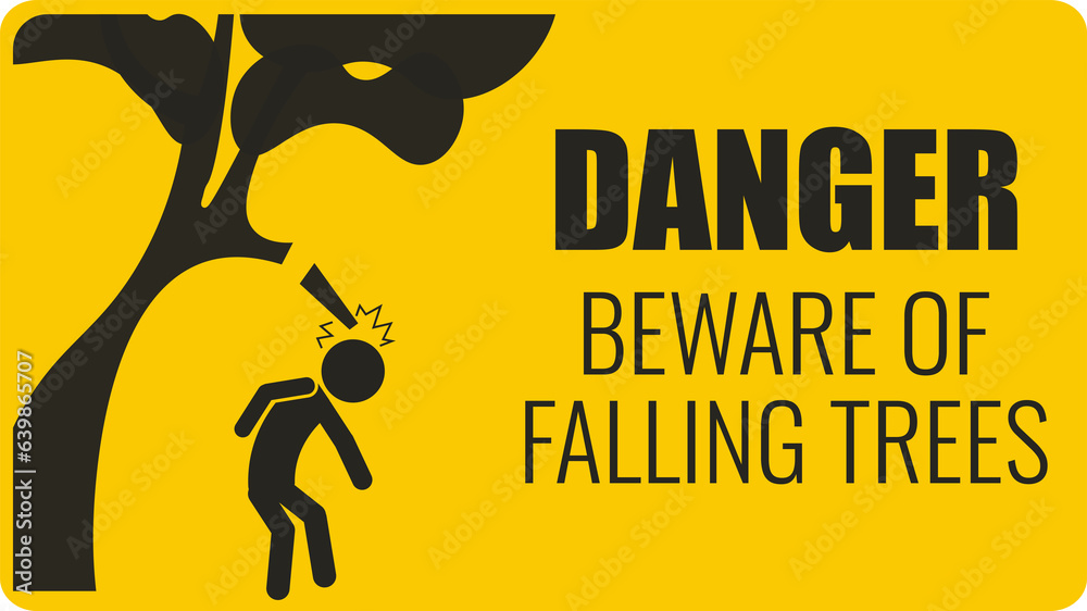 Printable lebel sticker sign man walking with accident branches of tree ...