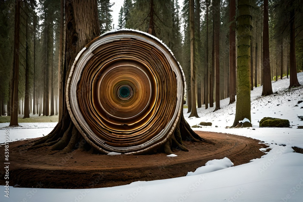 christmas tree in the forest, Rings on a tree, A silent witness to the ...
