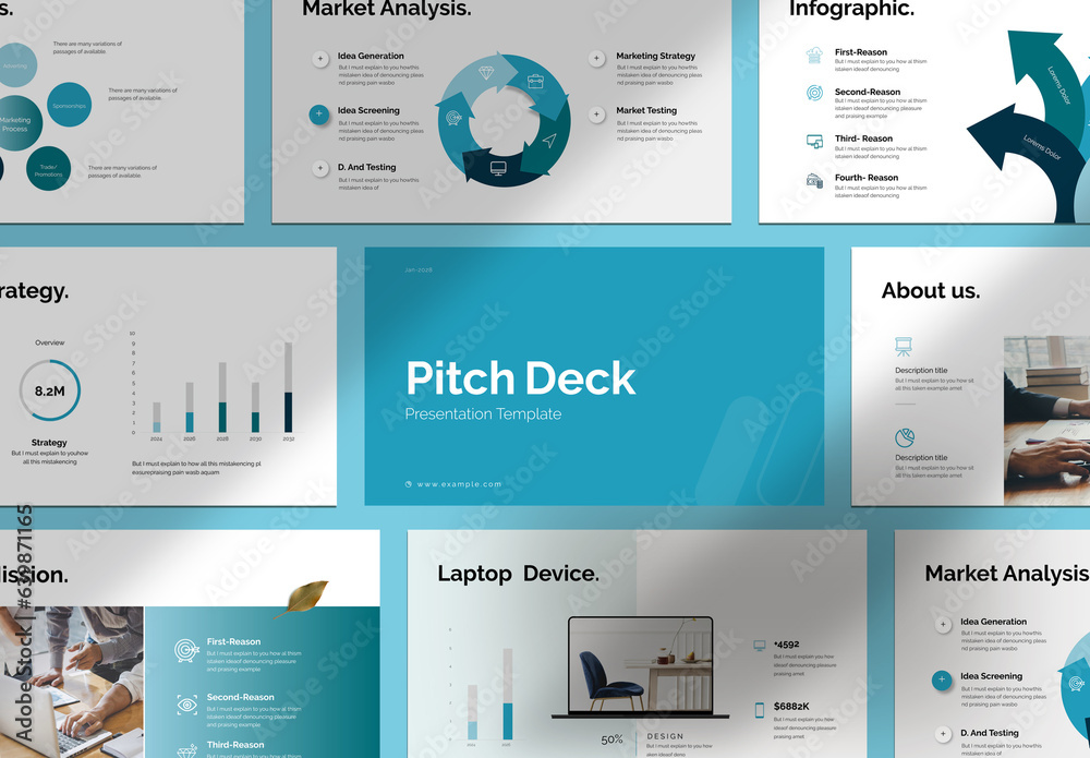 A2 Pitch Deck Presentation Layout Stock Template | Adobe Stock