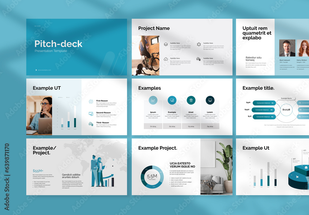 A4 Pitch Deck Presentation Layout Stock Template | Adobe Stock