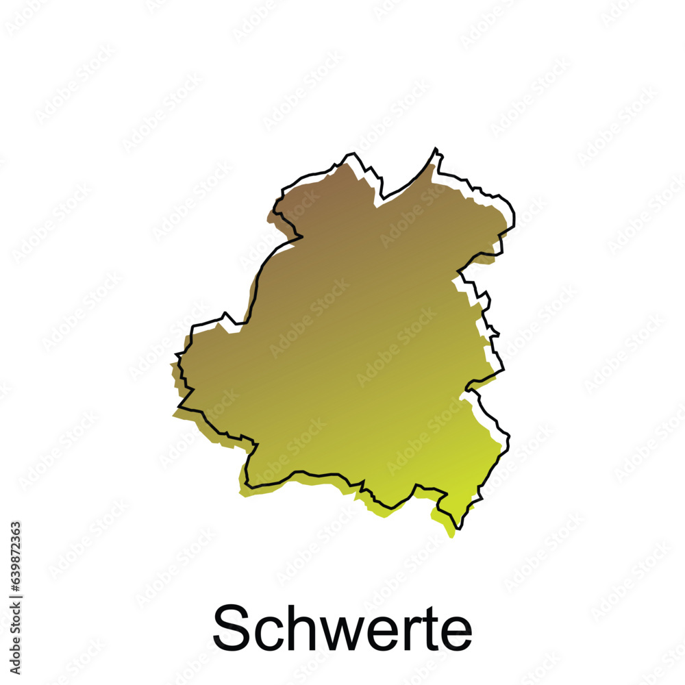 Schwerte City Map illustration. Simplified map of Germany Country ...