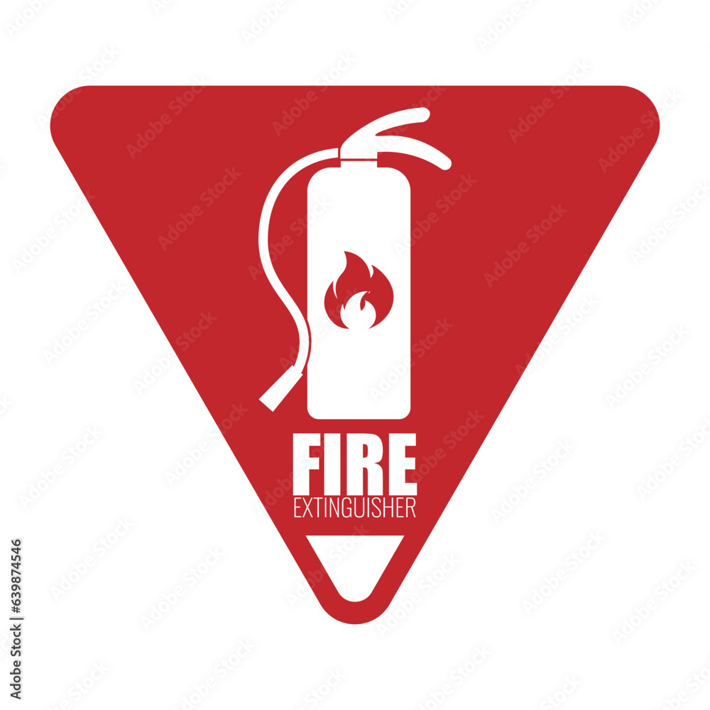 Printable isolated red triangle design label sticker of fire ...