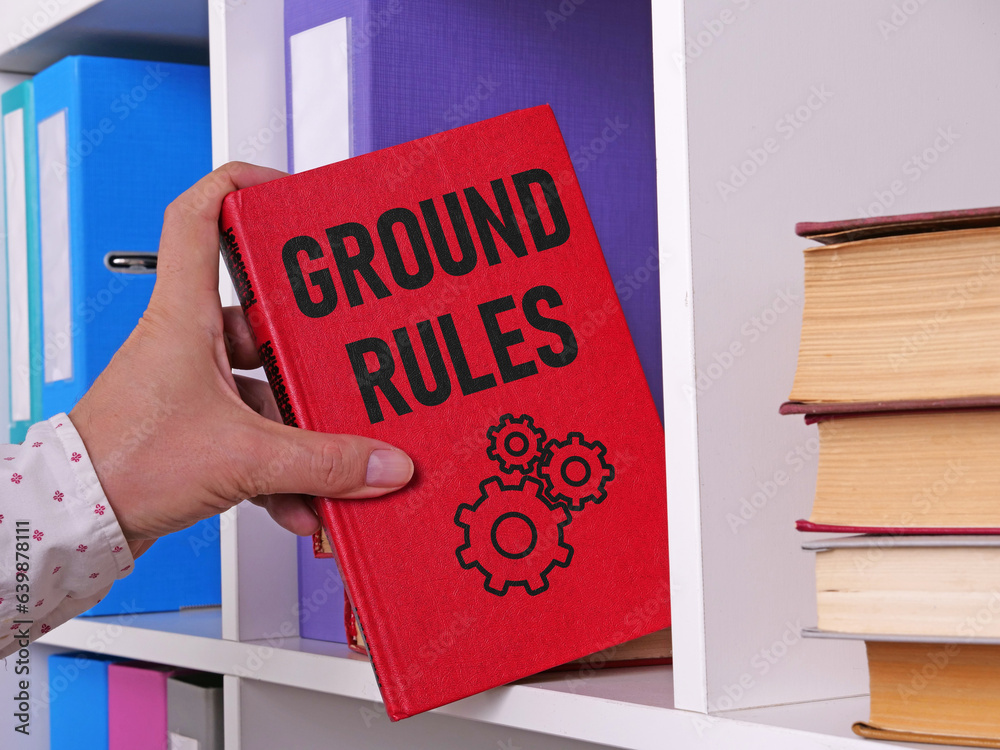 Ground rules are shown using the text on the book Stock Photo | Adobe Stock