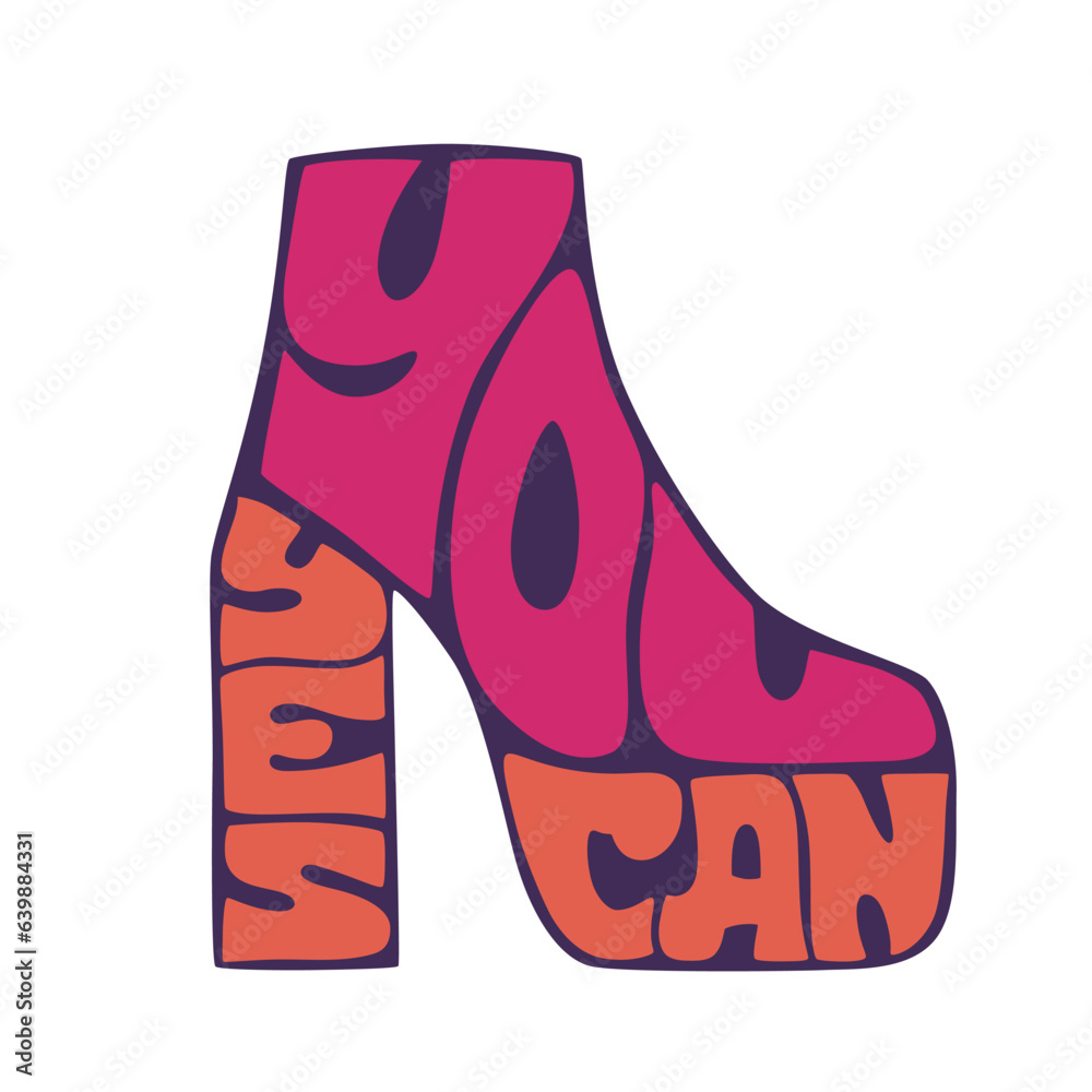 Yes you can handwritten text in women's shoe shape on background ...