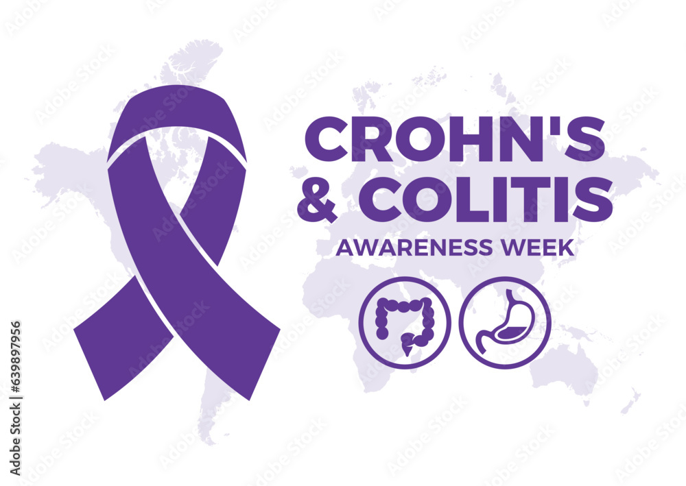 Crohn's and Colitis Awareness Week vector illustration. Inflammatory ...