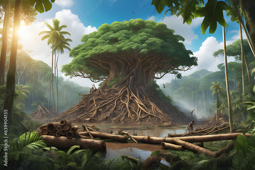 Picture the damage caused by deforestation worldwide. Amazon jungle ...