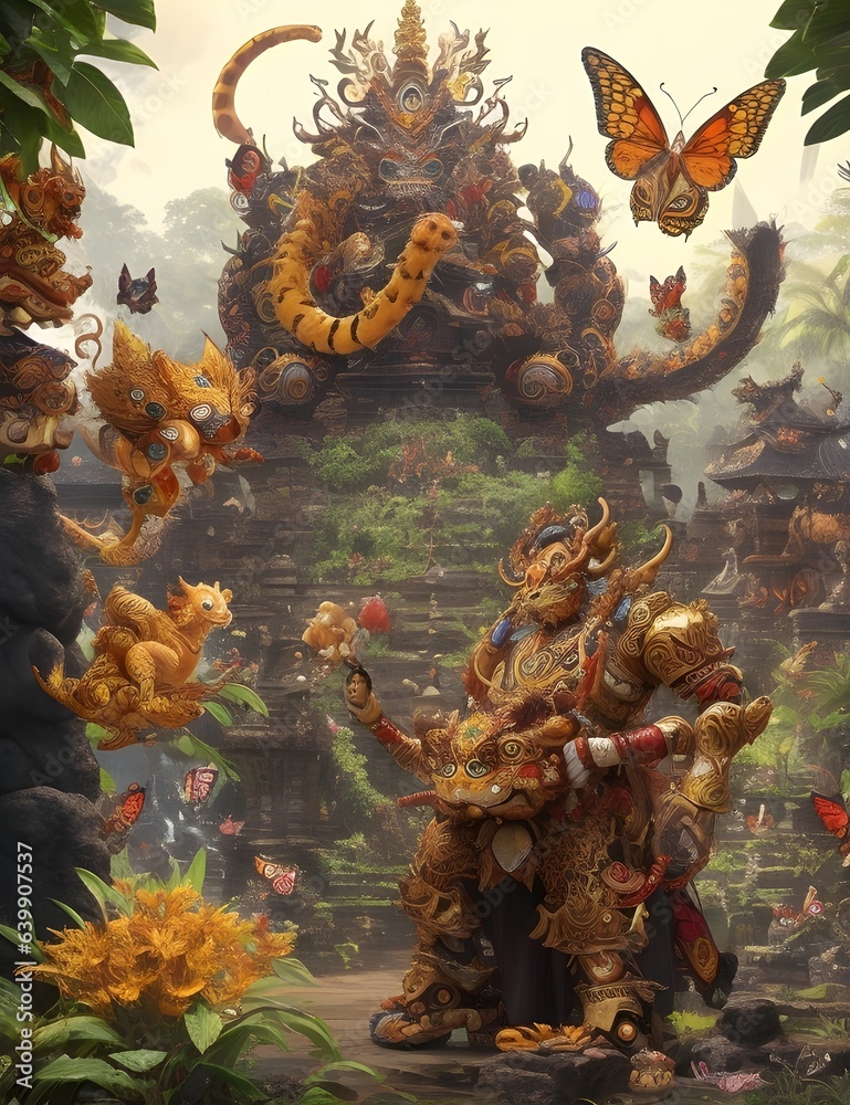 A mesmerizing composition of Ogoh Ogoh Bali Barong, Reog Jawa Leak Bali ...