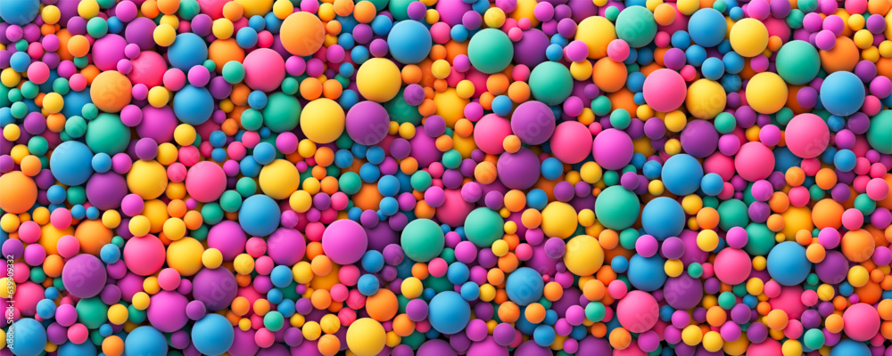 Colorful balls background for kids zone or children's playroom. Many ...